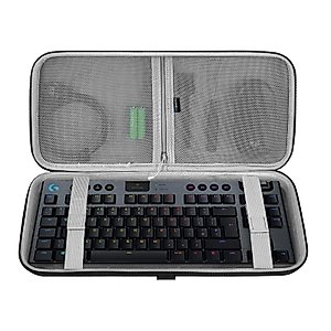 Geekria Tenkeyless Keyboard Case, Hard Shell Travel Carrying Bag for TKL 80% Compact 87 Key Computer Mechanical Gaming Keyboard, Compatible with Logitech G915 TKL, G PRO Keyboard, G PRO X TKL