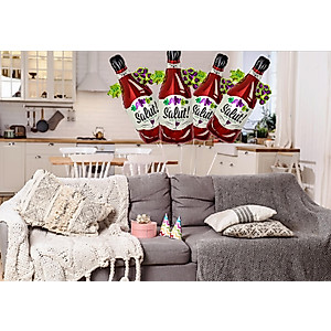 4PCS Wine Bottle Balloons Foil Aluminum Champagne Balloon Birthday Party Decorations Bridal Shower Bachelorette Party Engagement Wedding Party Supplies for Woman Man