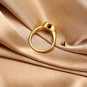 VNOX Customize Cremation Memorial Jewelry Stainless Steel Heart Ring for Ash Holder,Gift for Her,Size 6-9 (Customize-Gold, 9)