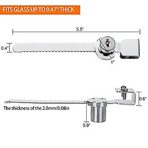 EOEXN 16 Pack Sliding Glass Door Ratchet Lock with Alike Keys, Drawer Display Case Cabinet Showcase Lock Security Glass Case Lock (Keyed Alike)