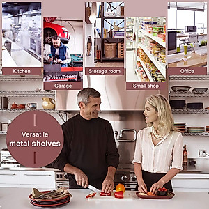 5 Tier Wire Shelving Unit 72"x36"x14" Storage Metal Shelf Sturdy Steel Heavy Duty Layer Rack Organization for Restaurant Garage Pantry Kitchen Space-Saving Overall Garage Rack Chrome