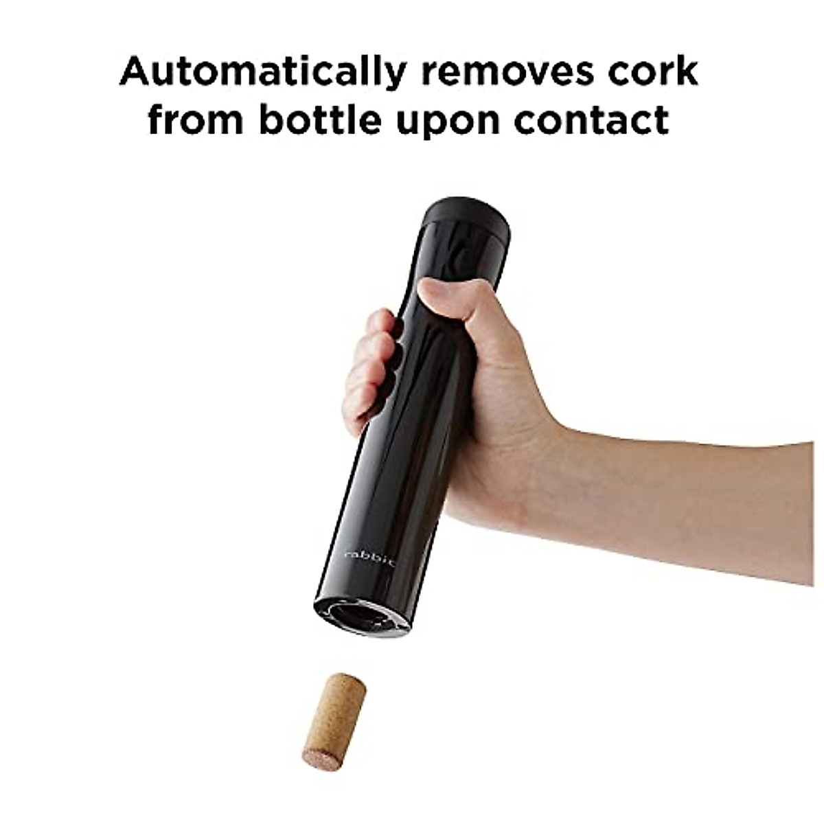 Rabbit Automatic Electric Corkscrew Wine Bottle Opener, One Size, Shiny Black