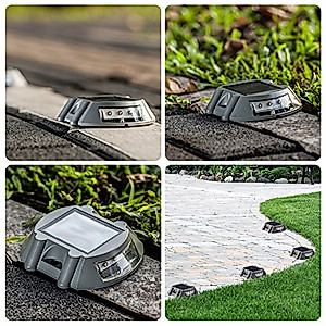 SUNWIND Blue Solar LED Lights - 4 Pack Solar Deck Lights Blue Marker Solar Lights Outdoor for Garden, Driveway, Pathway, Patio