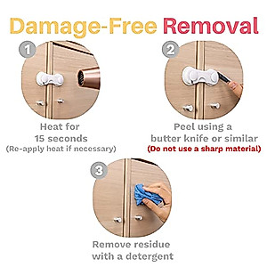 Inaya 6-Pack Child Proof Locks for Cabinet Doors, Pantry, Closet, Wardrobe, Cupboard, Drawers - 3M - No Drilling - Child Safety Locks for Cabinets and Drawers - Baby Proofing Cabinet Lock