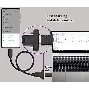AAOTOKK USB Type C 3.1Panel Mount Adapter Cable USB-C 3.1 Gen2 10Gbps Male to USB C Female Panel Mount Screw Cable,Supports Charging,Data,Audio,Video Cable for Laptop,Tablet,Mobile Phone(0.3M/1ft)