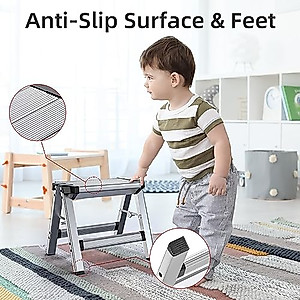 MTKOALA Folding Aluminum Step Stool - 400 lb Load Capacity - Foldable & Sturdy - Ideal for Adults, Kids, and Babies