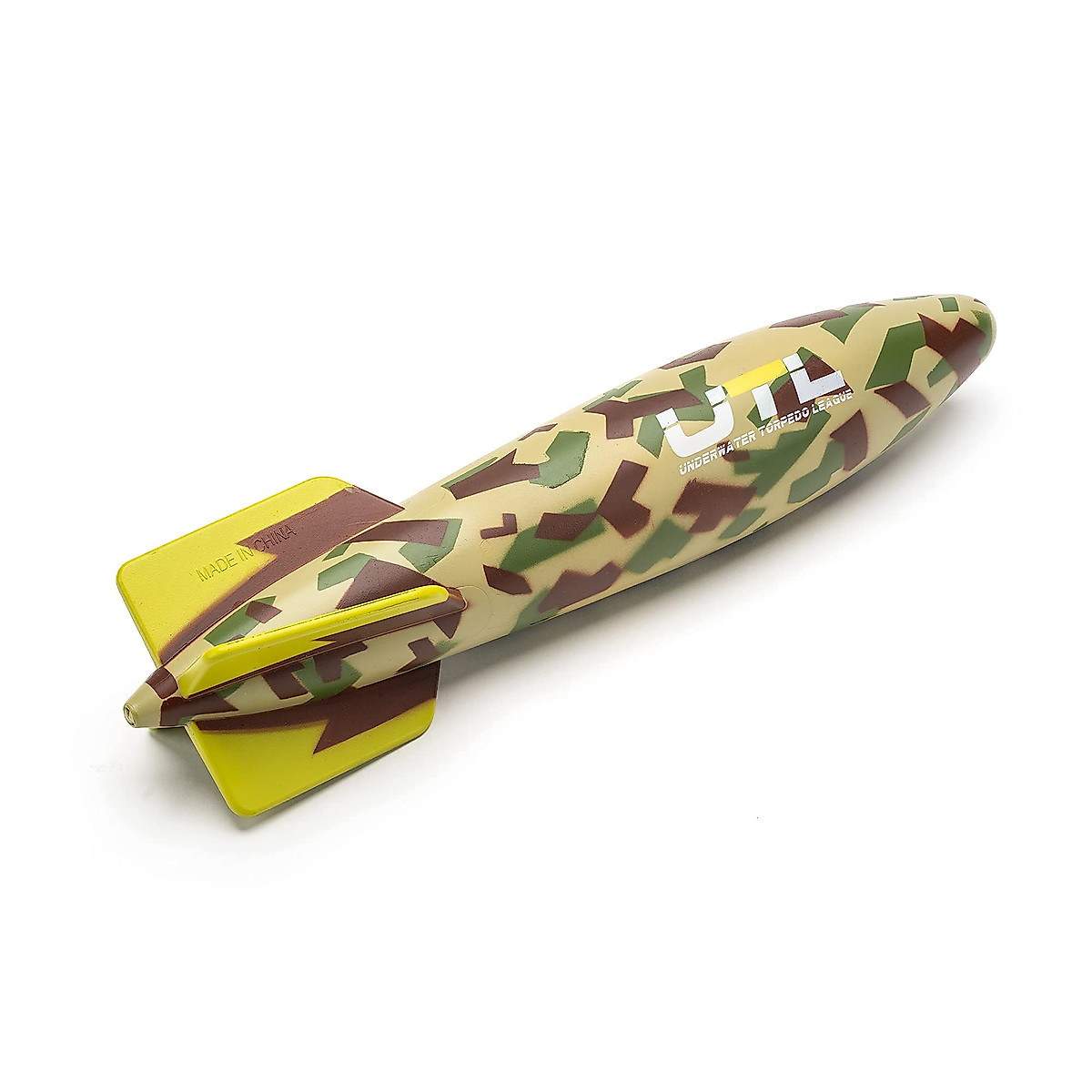 Official Underwater Torpedo League (UTL) Torpedo Glider Diving Toy Rocket Summer Camouflage Design 10 inch, Green