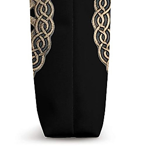 Green Shamrock, Celtic Knots With Black Background Tote Bag
