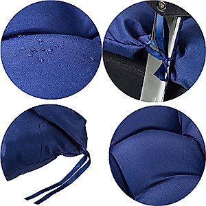 BOOMSHY Waterproof U-Shape Patio Chair Cushions Tufted Seat Cushions Replacement Seat Cushion for Rocking Chair Backyard Couch Sofa (Navy, 2)