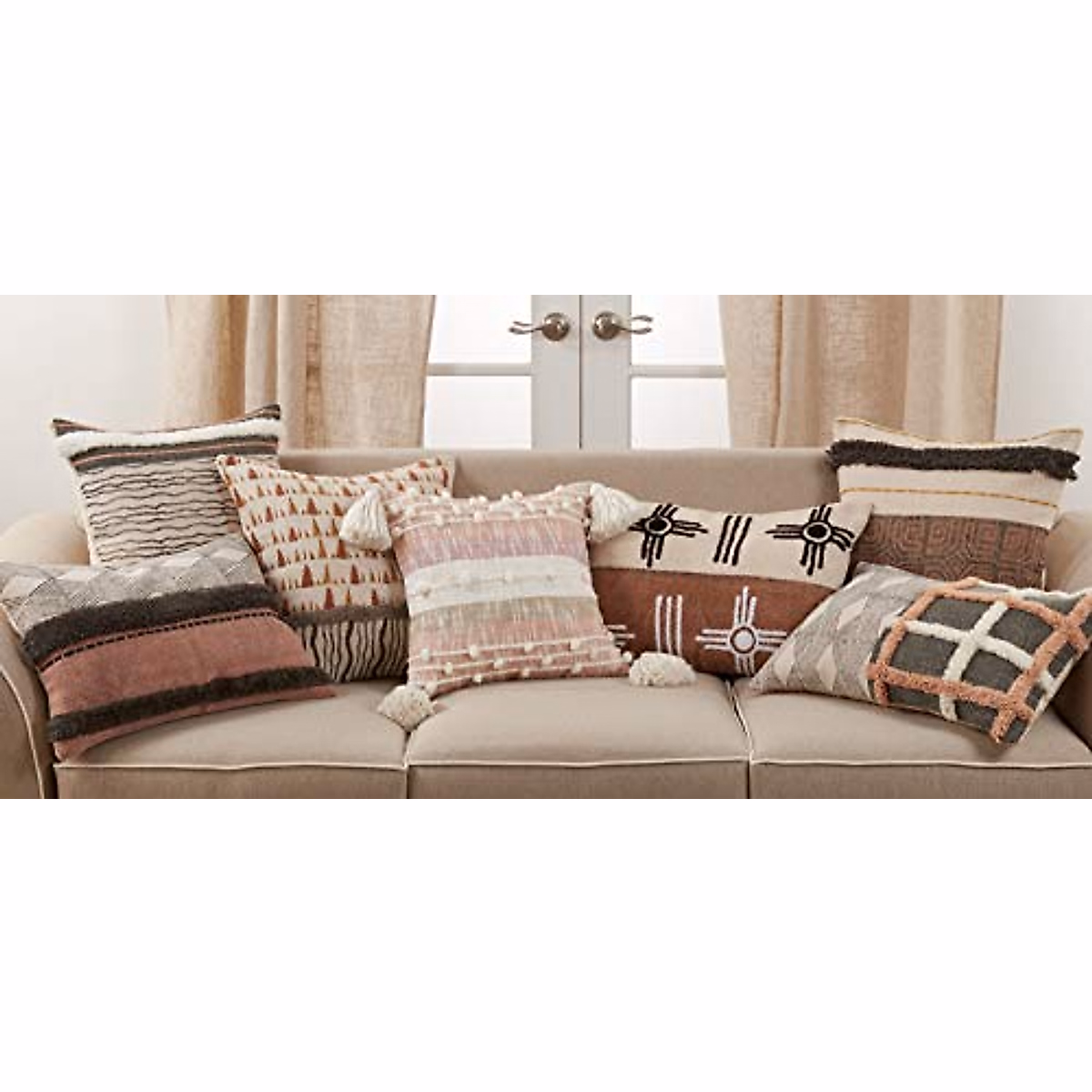 SARO LIFESTYLE Sadie Collection Printed and Tufted Pillow Cover, 16"x24", Multi