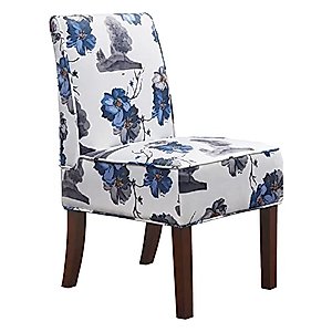 Traditional Fabric Accent Chair, DRM'SCUUM Modern Accent Chair for Living Room Soft White Velvet with Ink Paint Pattern,Comfor Seat,Sturdy Frame and Rubber Wood Legs