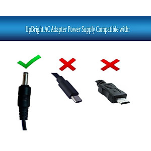 UPBRIGHT USB A to Barrel 5V DC Charging Cable Charger Power Cord Compatible with AMZTOLIFE TC1022 TCM3 bk01 DMM Rechargeable Lighted Makeup Mirror 8 Inch Magnifying LED Vanity w/ 1X 10X Magnification