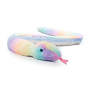 The Petting Zoo Snake Stuffed Animal Plushie, Ombrez Zoo Animals, Rainbow Snake Plush Toy 54 inches