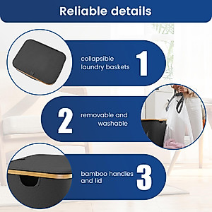 Laundry Basket with Lid, 110L Clothes Hamper for Laundry Basket, Laundry Hamper Organizer for Bedroom, Laundry Room, Dirty Clothing Hamper