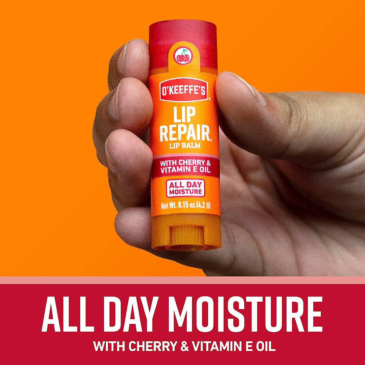 O'Keeffe's Lip Repair Lip Balm with Cherry & Vitamin E Oil, Stick, Twin Pack