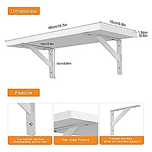 CITLOW White Floating Shelves Set of 3,Wall Shelves for Home Living Room Bedroom Study Decoration.