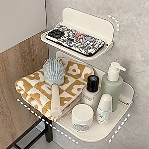 kaileyouxiangongsi Floating Shelves Wall Mounted Set of 2 - Damage Free Expand Wall Space - 7 Inch Command Shelf for Bedroom, Bathroom, Kitchen, Living Room, Small Wall Shelves (White)