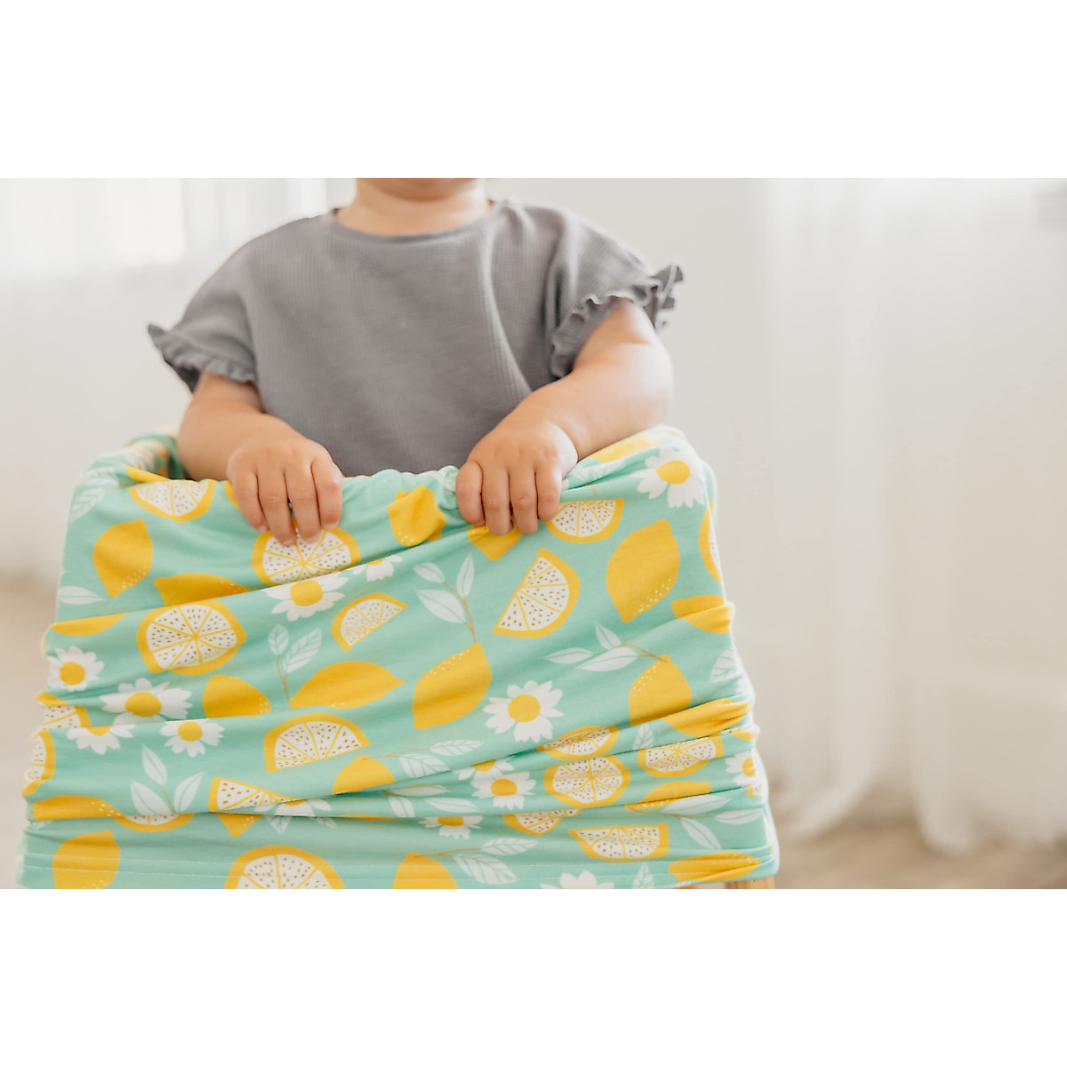 Copper Pearl Multi-Use Cover: Car Seat Covers, Nursing Cover, and Stroller Cover for Sun - Stretchy Fabric, All-Season Use, Stylish Designs, Easy Access for Moms - Lemon