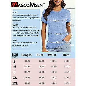 MAGCOMSEN Athletic T-Shirts for Women Short Sleeve Casual Shirts Moisture Wicking Performace Tees Fitness Running Shirts Light Blue Large