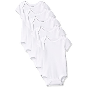 Carter's Baby Unisex 5 Pack White Short Sleeve Bodysuits 6 months