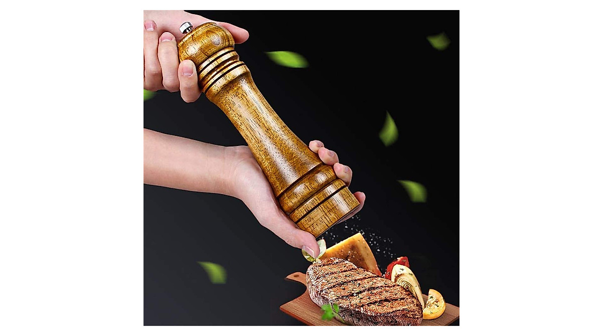 solid wood oak grinder restaurant pepper manual grinding powder pepper ...
