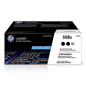 Original HP 508X Black High-yield Toner Cartridges (2-pack) | Works with HP Color LaserJet Enterprise M552, M553, HP Color LaserJet Enterprise MFP M577 Series | CF360XD