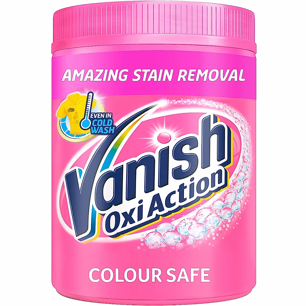Vanish Oxi Action Colour Safe Stain Remover Powder for Clothes 1Kg, 1st Time Amazing Stain Removal Even In 30°C Cold Wash, Lifts Tough Stains, Chlorine-Free Formula, Safe On Everyday Fabrics