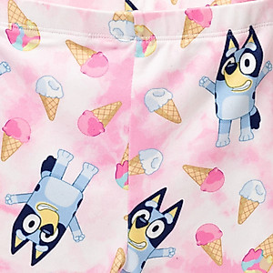 Bluey Bingo Big Girls Graphic T-Shirt Bike Shorts and Outfit Set Pink 10-12