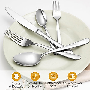 Senadore Stainless Steel Dinner Knife - Knife Set of 16 - Mirror Finish and Dishwasher Safe - 8.7" Dinner Knives for Casual and Formal Occasions (Casual Luxury)