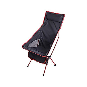 TRENTSNOOK Exquisite Camping Stool Outdoor Camping Chair Oxford Cloth Portable Folding Lengthen Camping Ultralight Chair Seat for Fishing Festival Picnic BBQ Beach (Color : Red)