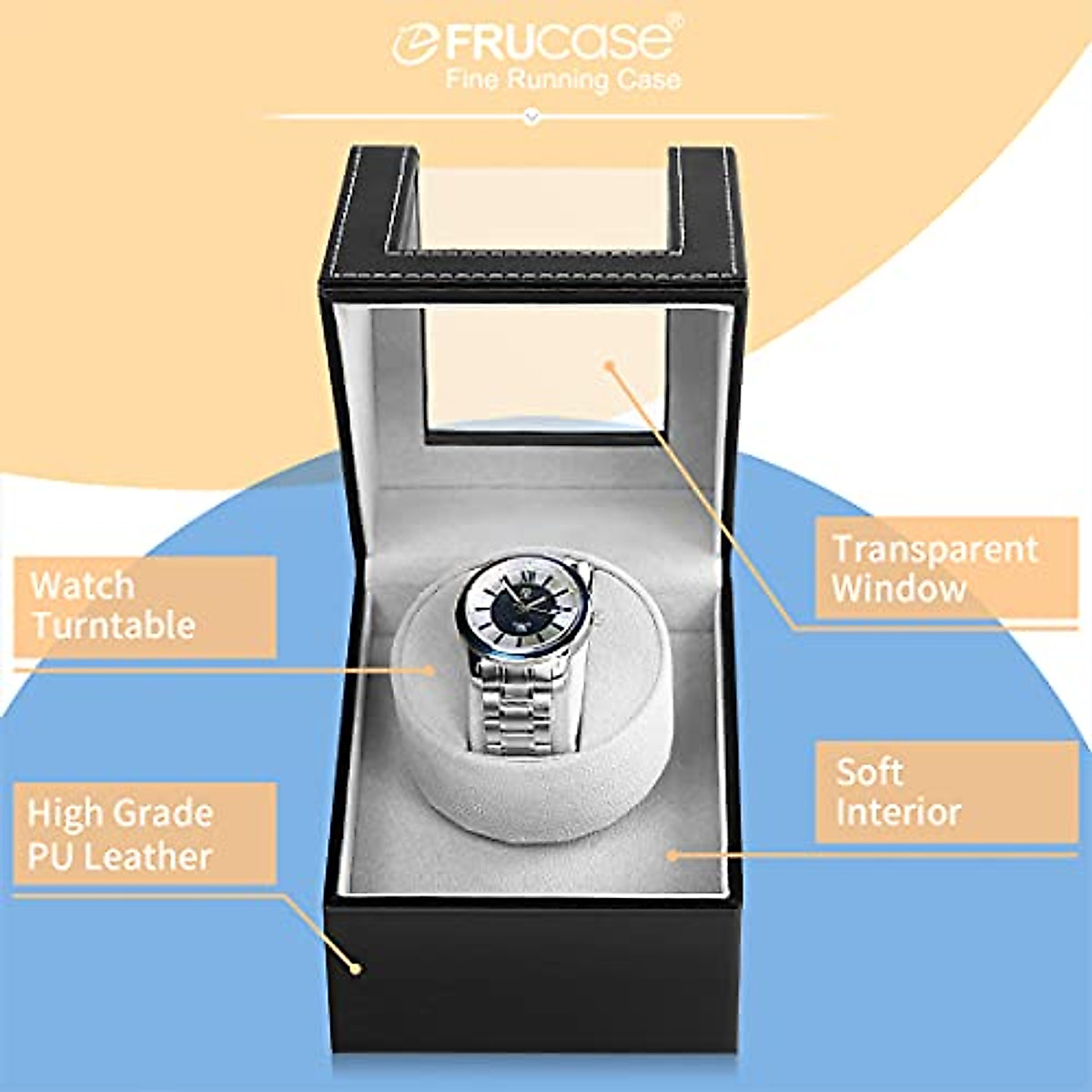 FRUCASE Watch Winder for Automatic Watches Watch Box Automatic Winder Japanese Motor with Battery Option