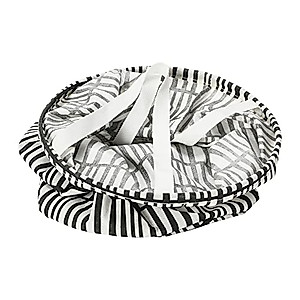 Household Essentials Round Krush Hamper with Handles, Black and White