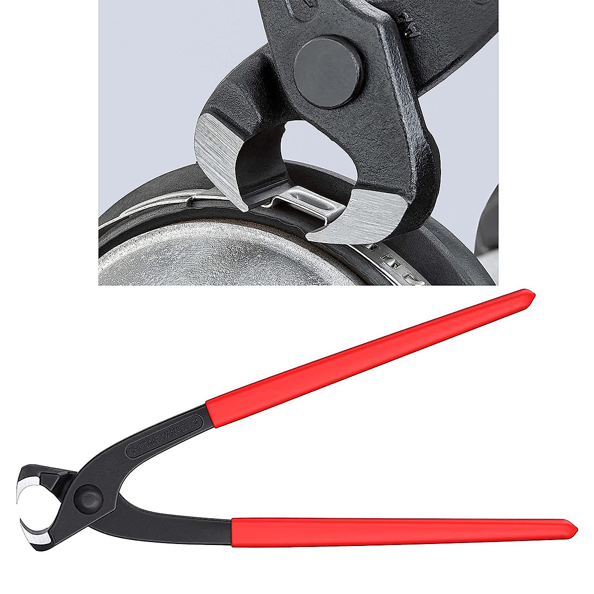 Alfykym 9 inch Ear Clamp Pincer Ear Clamps Pliers Single Ear Hose Pincers Crimping Nail Puller Tool