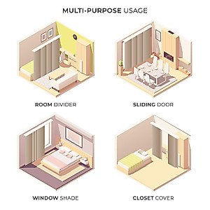 CHICOLOGY Vertical Blinds , Room Divider for Sliding Glass Doors , Temporary Wall , Closet Curtain, Woven Truffle (Natural Woven) W:46-86 x H:Up-to 96 inches