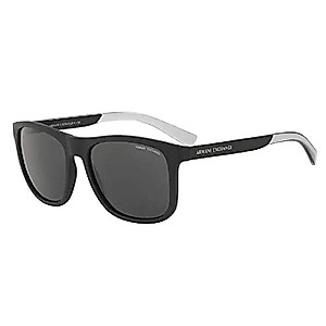 Armani Exchange AX4049SF 818287 57M Matte Black/Grey Square Sunglasses For Men+ BUNDLE with Designer iWear Complimentary Care Kit