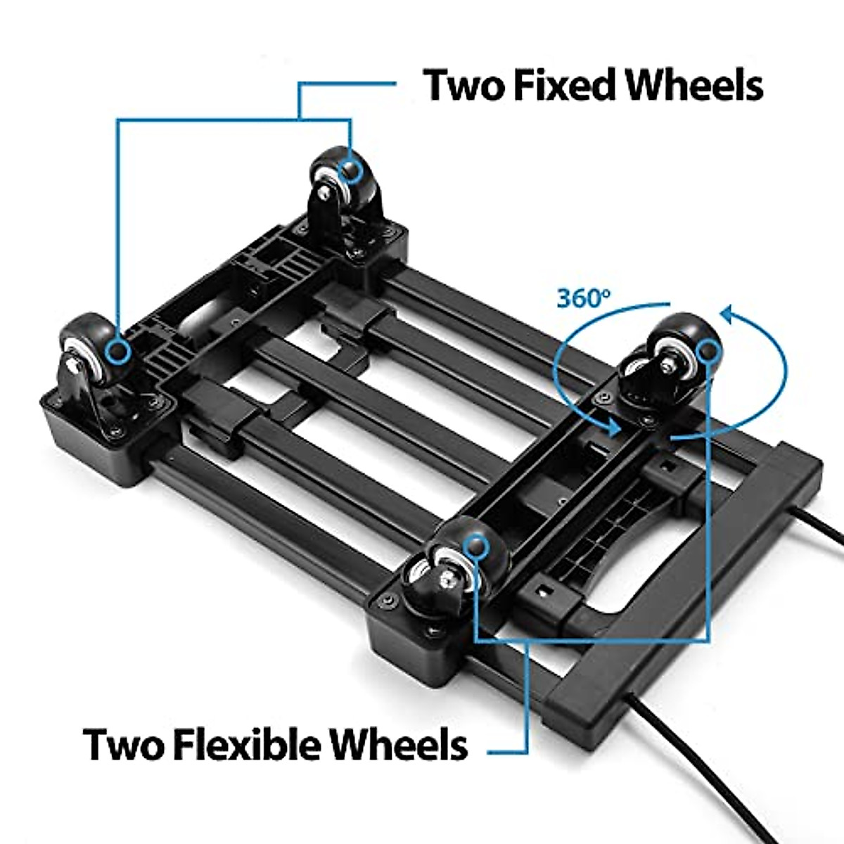 CrazyAnt Foldable Hand Truck, 220lbs Compact Heavy Duty Portable Dolly with Extendable Platform, Dolly Cart with 4 Wheels for Luggage Outdoor Moving Travel Auto