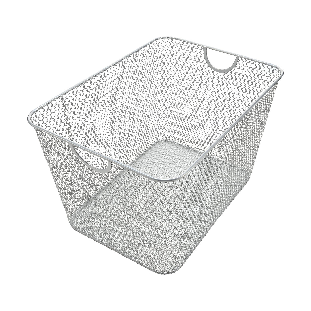 Silver Mesh Open Bin Storage Basket for Cleaning Supplies Laundry Etc. Size 14x10x9 Model #1115