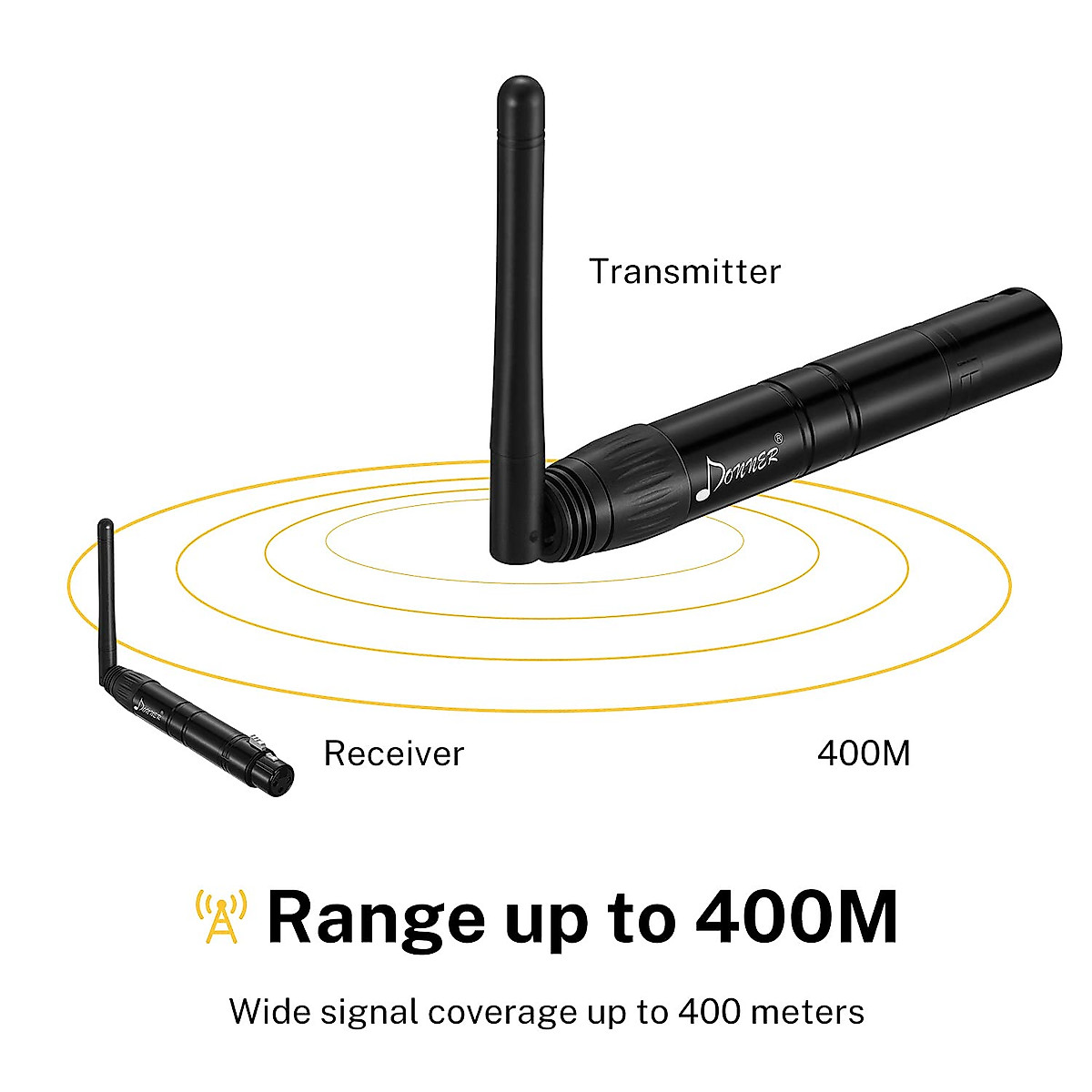 Donner Wireless DMX 8PCS Black Metal DMX512 wireless Dfi DJ 2.4G 7 Receivers & 1 Transmitter Lighting Control for LED Stage Disco Party Bar Lighting