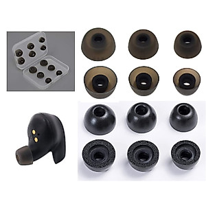 Zotech 6 Pair Replacement Memory Foam and Silicone Ear Tips for Sony WF-1000XM4 / WF-1000XM3 and Jabra Elite Active 65t, 75t, 85t with Storage Box (S/M/L, Black)