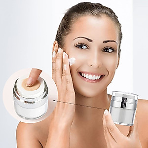 Airless Pump Jar, 6PCS Cream Jar Vacuum Bottle Refillable Travel Containers for Toiletries, Airless Pump Bottles for Lotions And Creams