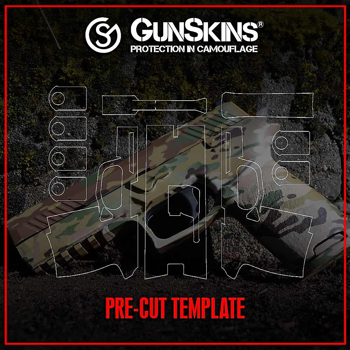 GunSkins Precut Pistol Skin for Sig Sauer P365 - Compatible with Airsoft AEG BB Gun - Vinyl Wrap - Easy to Install - 100% Waterproof - Matte Finish - Made in USA - GS Come and Take It