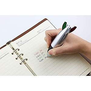 VNFLY 2-Pack Rocket Pens, 4-Color Ballpoint Pen, Fat Pens, Jumbo Pens with Rubber Grip (Silver)