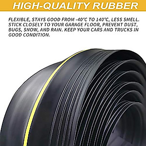 Universal Garage Door Bottom Threshold Seal DIY Weather Stripping,Weatherproof Floor Rubber Replacement (16 Ft)