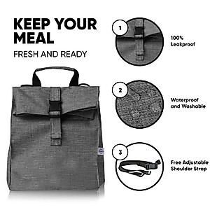 WISHBAX Collapsible Maximum Insulated Lunch Bag for Men & Women, Lightweight Cooler Insulated Lunch Box for Men & Women, Leakproof, Waterproof, Stain-Resistant Adult Lunch Boxes for Men