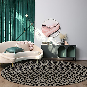 Abstract Contemporary Area Rug Carpet for Kids Teen Girls Boys Bedroom, Living Room, Washable Outdoor Indoor Accent Throw Runner Floor Mat Area+Rug Solid Minimalist Geometric 6FT(Round)