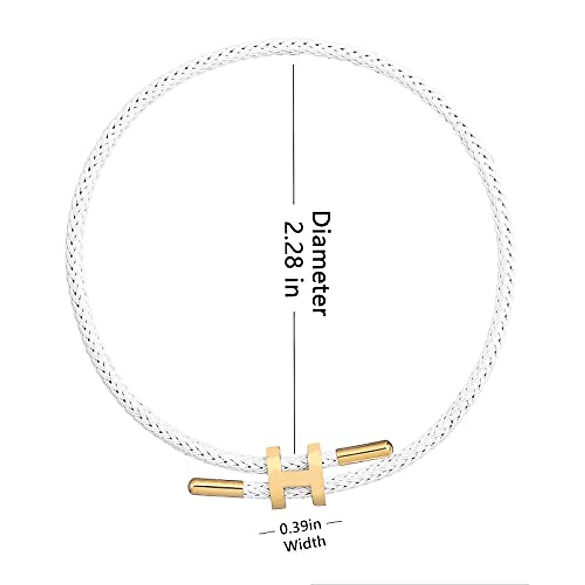 AIMADE Bracelets for Women Girls Adjustable Charm Bracelet, 18k Gold-plated Buckle Design Titanium Steel Wire Rope Women's Gift Jewelry (white)