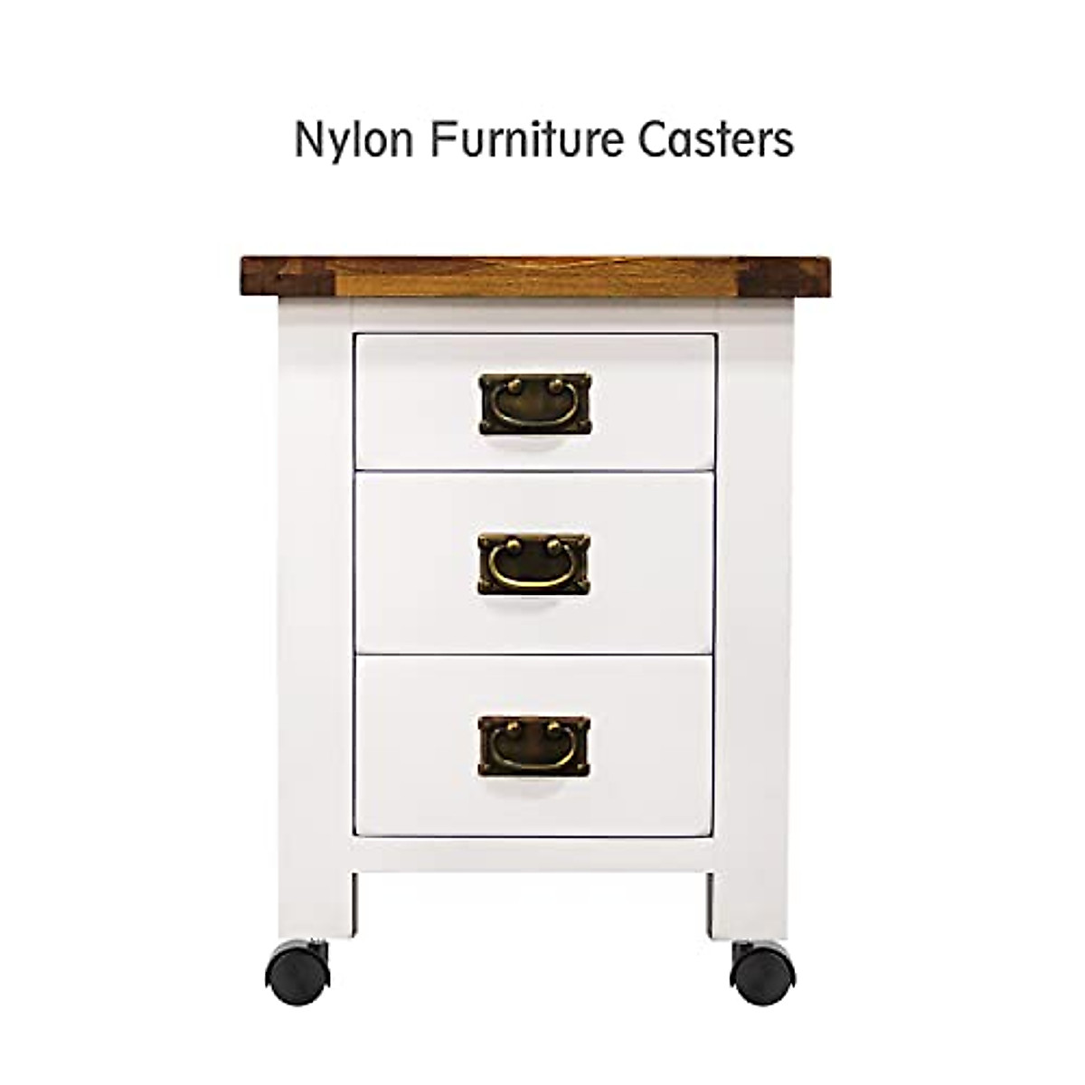 1.5 Inch Furniture Caster Wheels, Plastic Casters Set of 4, Plate Swivel Nylon Small Casters for Carts, Furniture, Baby Bed, Kitchen, Cabinet, Table (With Stainless Steel Screws)