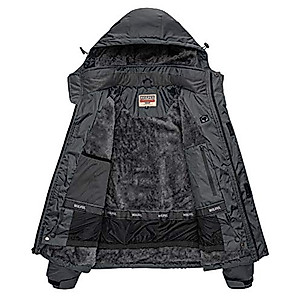 WULFUL Men's Waterproof Ski Jacket Warm Winter Snow Coat Mountain Windbreaker Hooded Raincoat