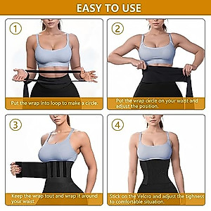 Auronp Waist Trainer for Women Lower Belly Fat,2023 Upgraded Waist Wrap,Sweat Band Waist Trainer for Women,Non-Slip,Waist Trainer for Women Plus Size