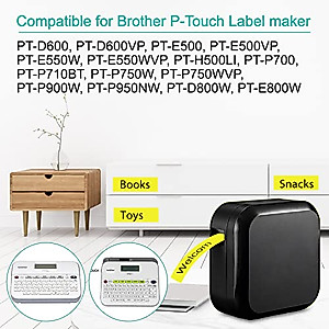 NineLeaf 10 Pack Compatible Label Tape Replacement for Brother TZe TZe-651 TZ-651 TZ651 Black on Yellow Laminated Tapes 24mm 1'' x 26.2 ft Work with P-Touch PT-D600 PT-P710BT 2730 E500 Label Maker
